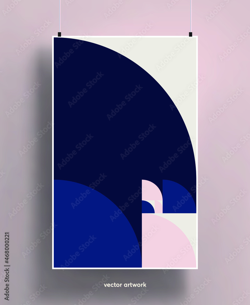 Beautiful poster template with abstract geometric shapes background ...