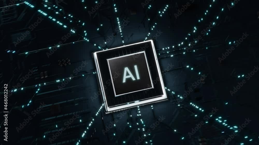 CPU Processor Digitalization with Data Lines Form Artificial ...