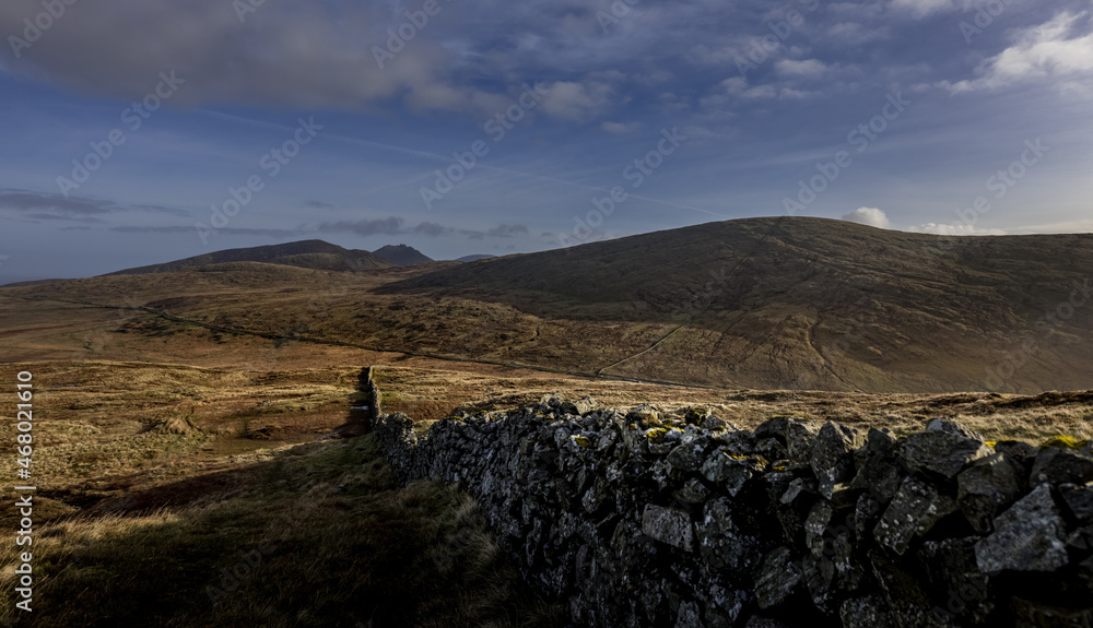 Slieve Muck and Spelga Pass seen from Pigeon Rock mountain during ...