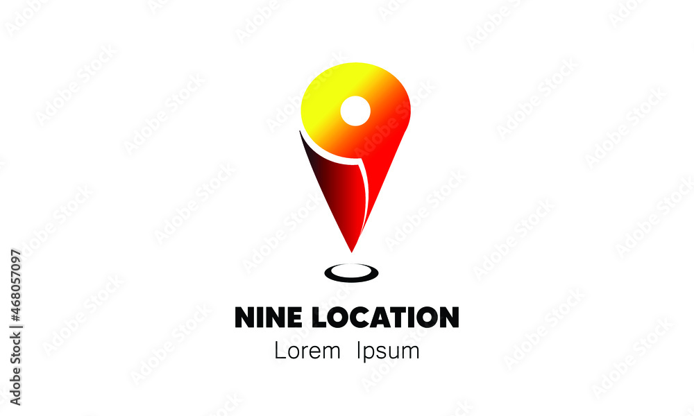 LOGO FOR ICON LOCATION DESIGN NINE LOCATION. LOGO ILLUSTRATING A ...