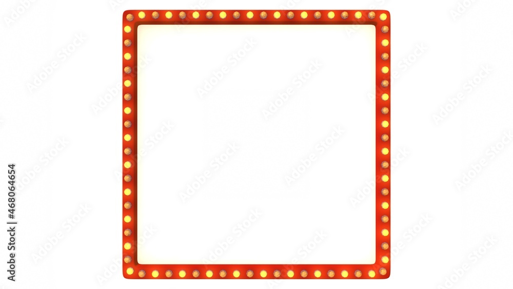 Frame and color light on white background. 3d rendering Stock ...