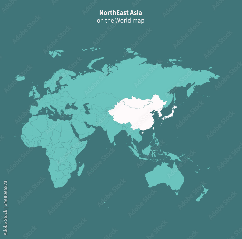 Northeast Asia vector map. world map by region. Stock Vector | Adobe Stock