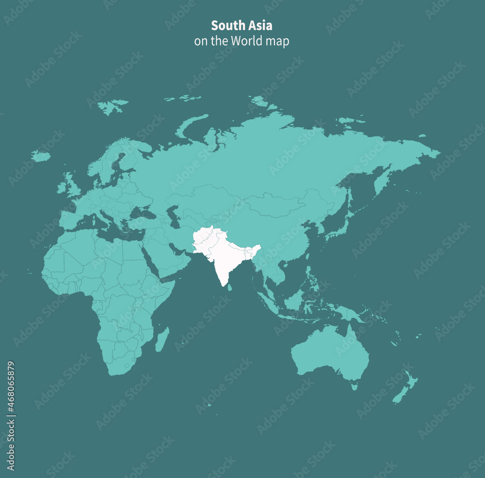 South Asia vector map. world map by region. Stock Vector | Adobe Stock
