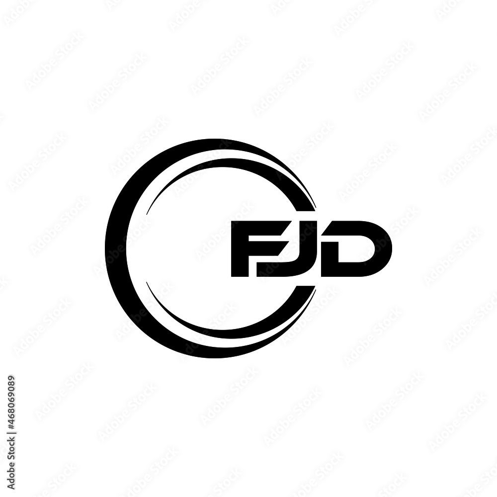 FJD letter logo design with white background in illustrator, vector ...