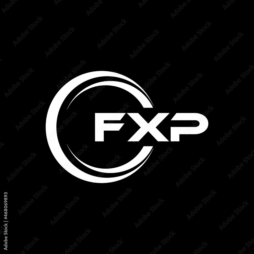FXP letter logo design with black background in illustrator, vector ...