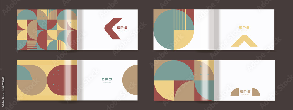 Booklet, brochure or teamlet template with design. A set of different ...