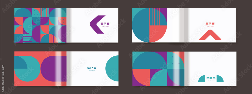 Booklet, brochure or teamlet template with design. A set of different ...