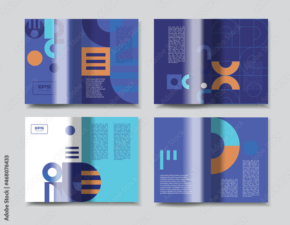 Booklet, brochure or teamlet template with design. A set of different ...