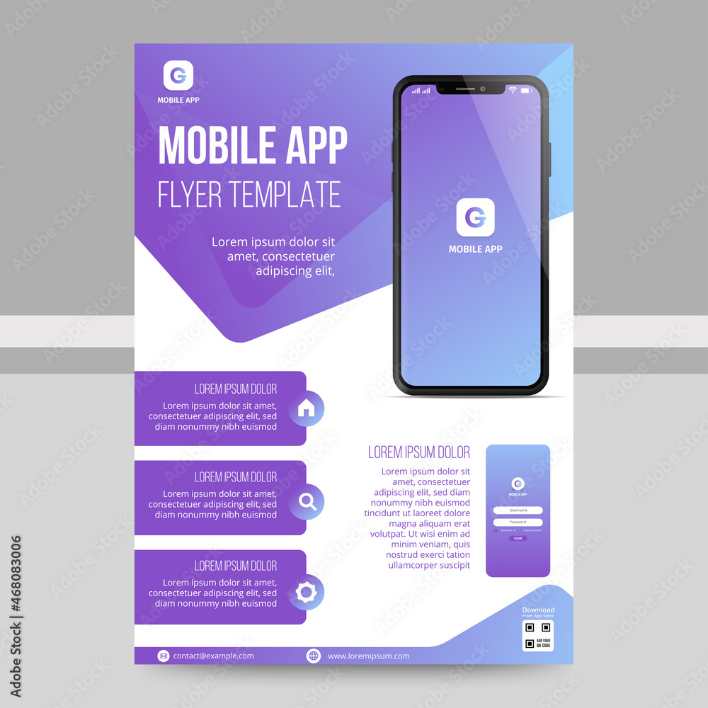 Mobile Apps Flyer template. Business brochure flyer design layout ...
