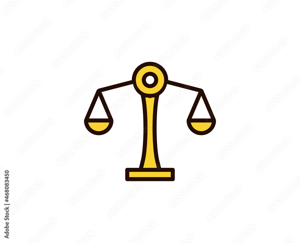 Line Scale icon isolated on white background. Outline symbol for ...