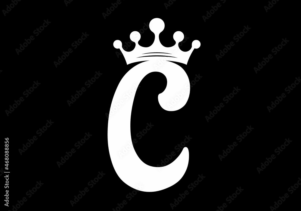 Colorful of letter C with crown Stock Vector | Adobe Stock