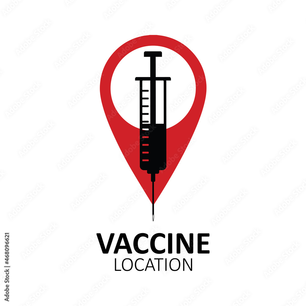 The icon of the vaccine location. The icon of the location of the ...
