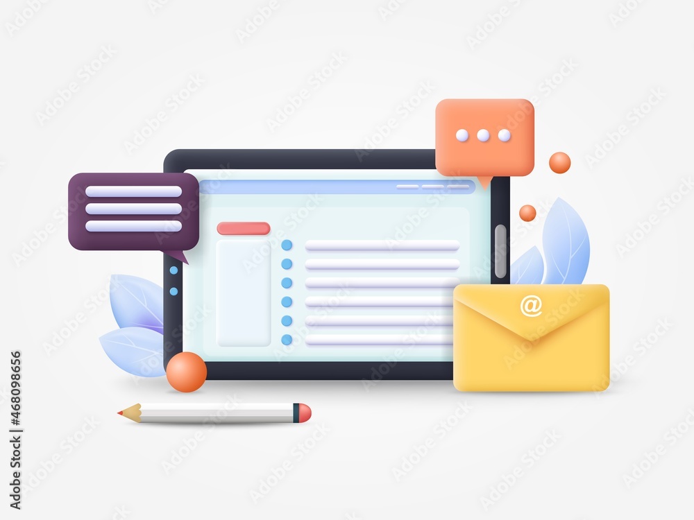Online communication via email, live chat, social networks, instant ...