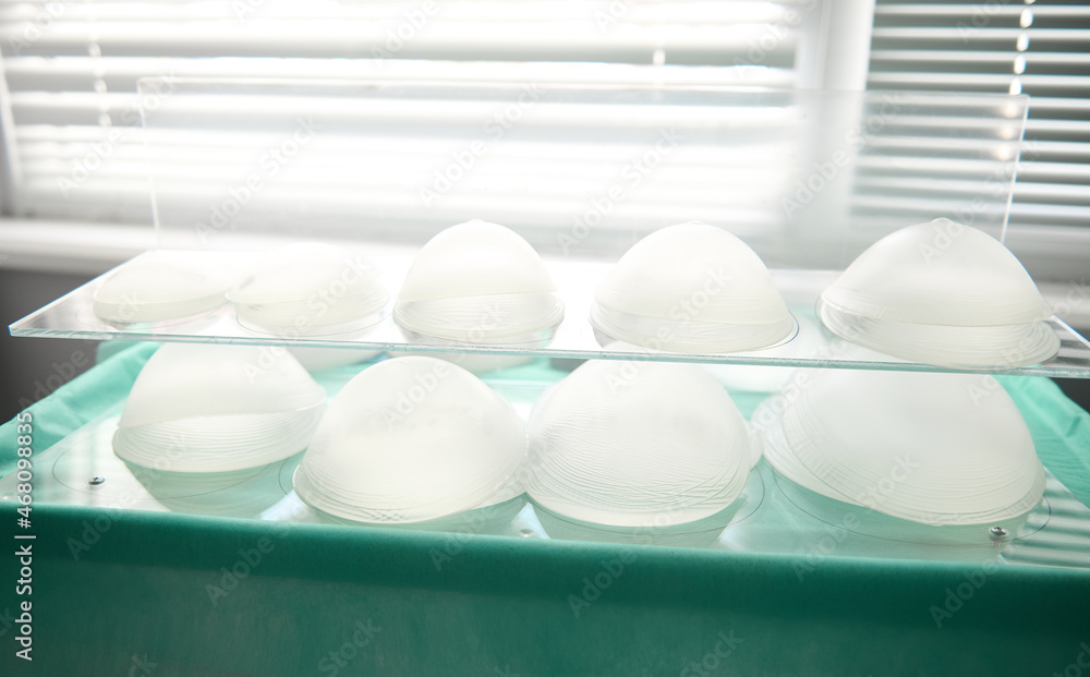 Breast silicone implants of various sizes and shapes for breast ...