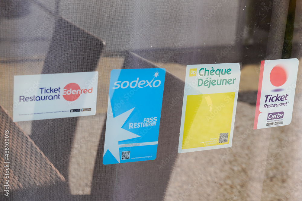 Ticket Restaurant Edenred brand cheque dejeuner logo and text sodexo ...