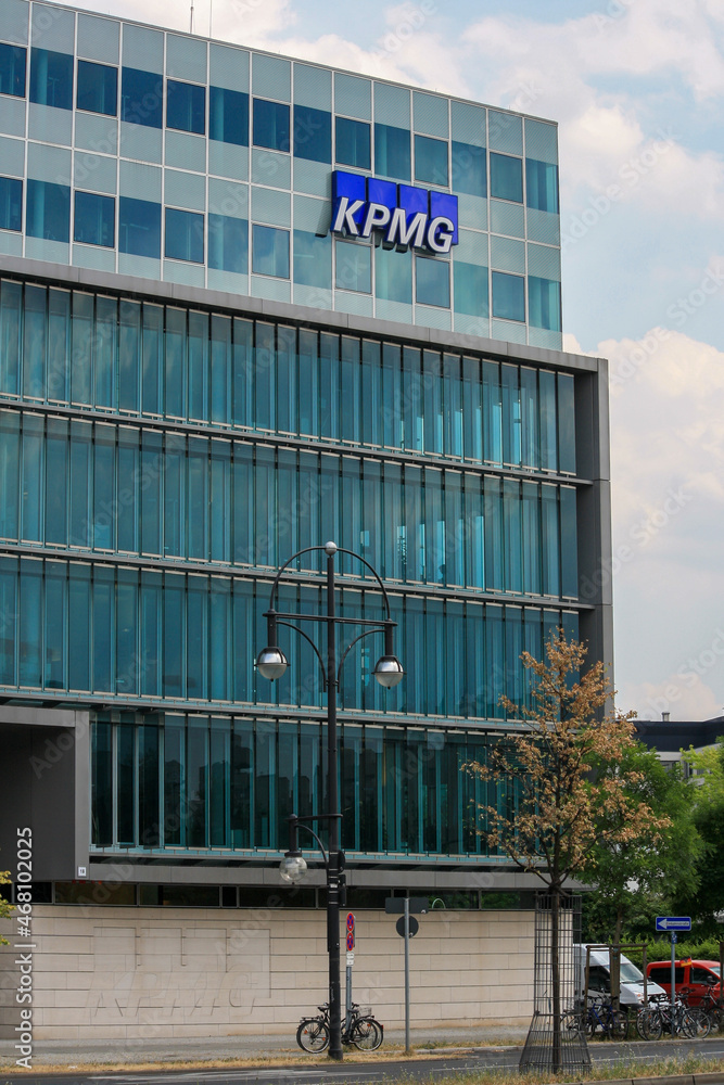 Building exterior and logo or brand or sign of KPMG Berlin. Suitable ...