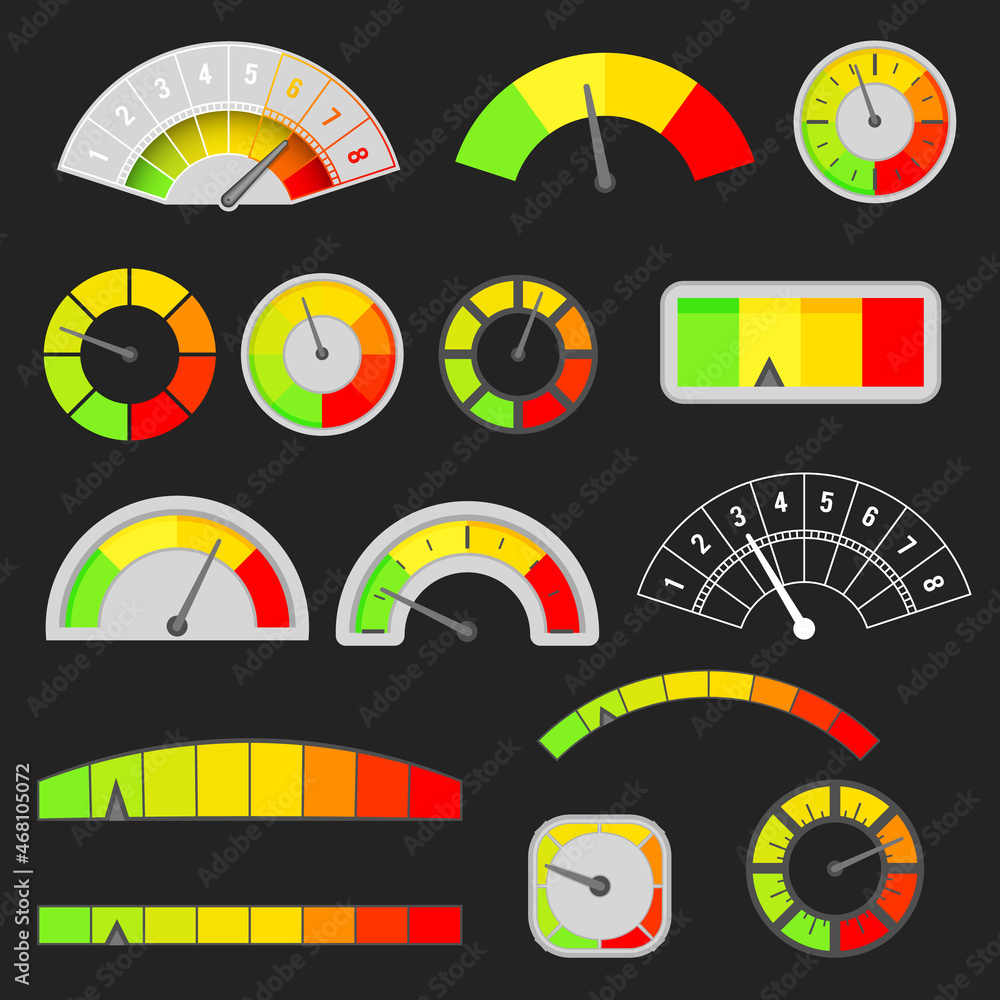 Speed indicators interface measurement set meter speedometer dashboard ...