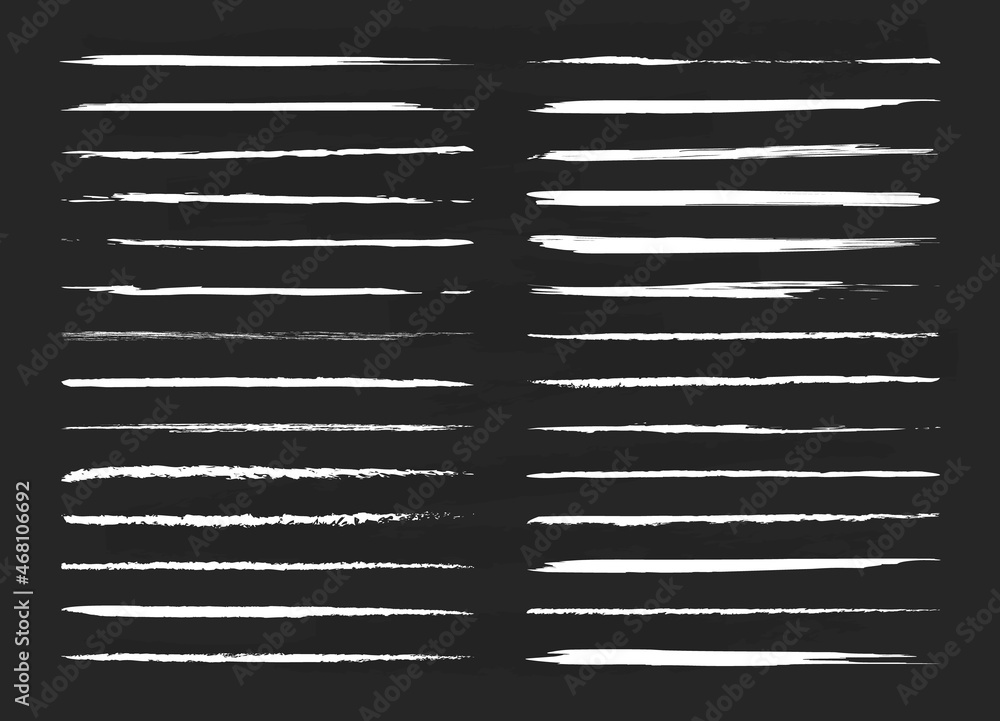 Chalk brush. Crayon line on chalkboard. Thin brush of chalk, graffiti ...