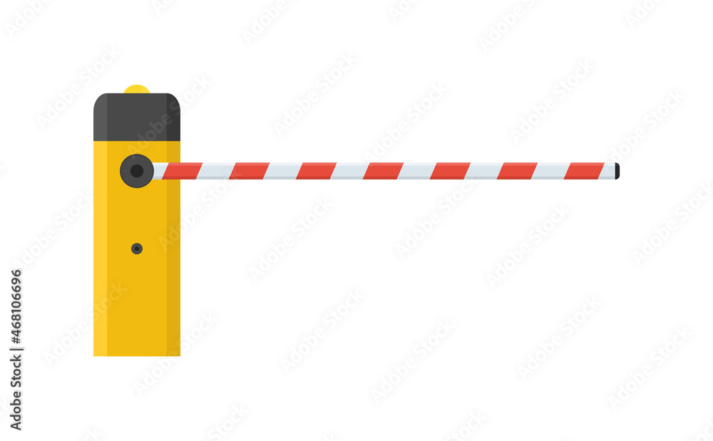 Barrier gate. Closed automatic barrier gate for parking of car ...