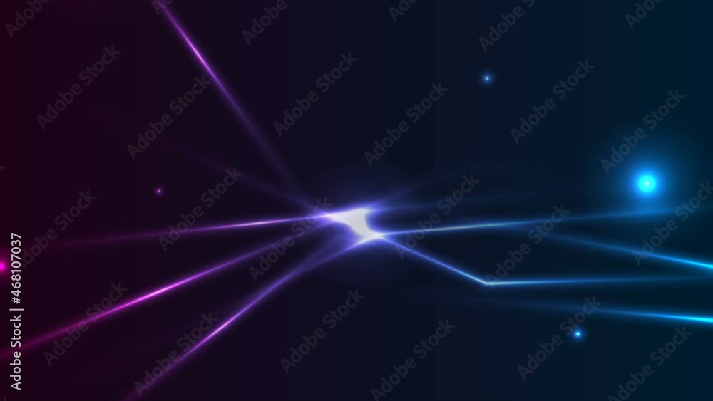 Blue ultraviolet neon glowing laser lines hi-tech motion background. Seamless looping. Video ...