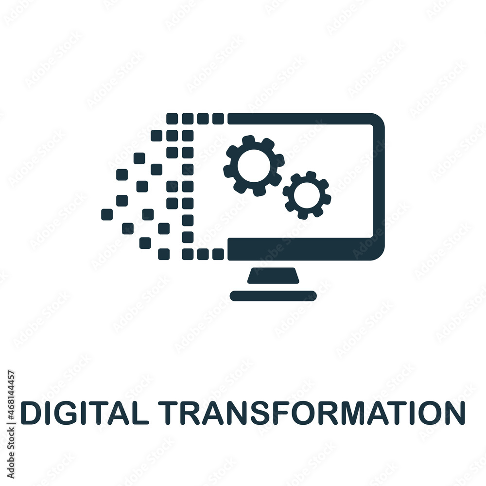 Digital Transformation icon. Monochrome sign from digital ...