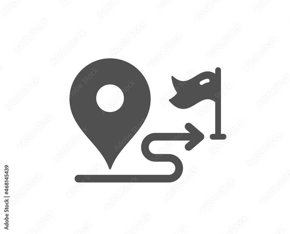 Journey quality icon. Road path sign. Route map distance symbol ...