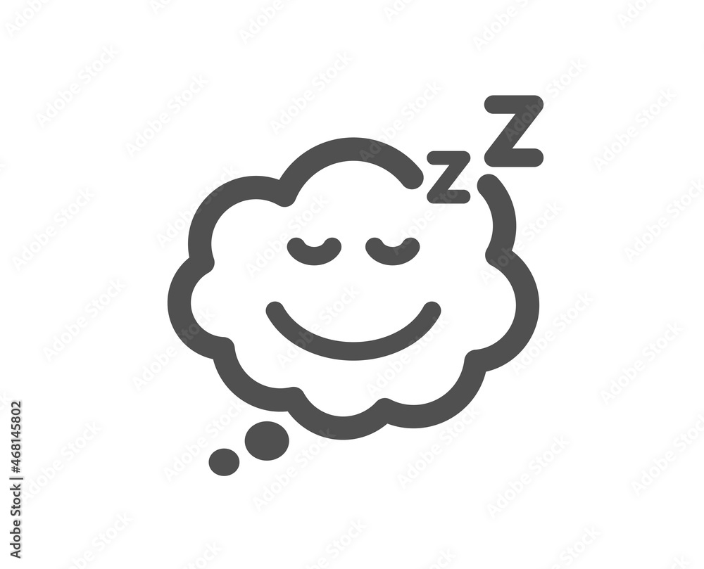 Sleep quality icon. Night rest sign. Comic speech bubble with smile ...