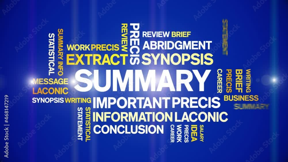 Summary Animated tag word cloud;text design animation kinetic ...