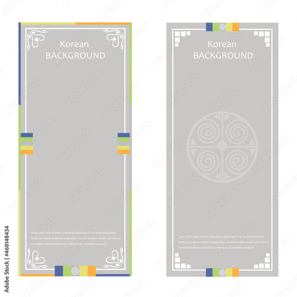 Traditional Korean banner, vector illustration isolated on white ...