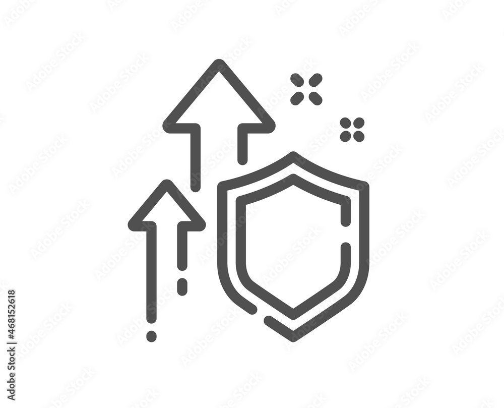 Improving safety line icon. Increased privacy sign. Secure defense ...