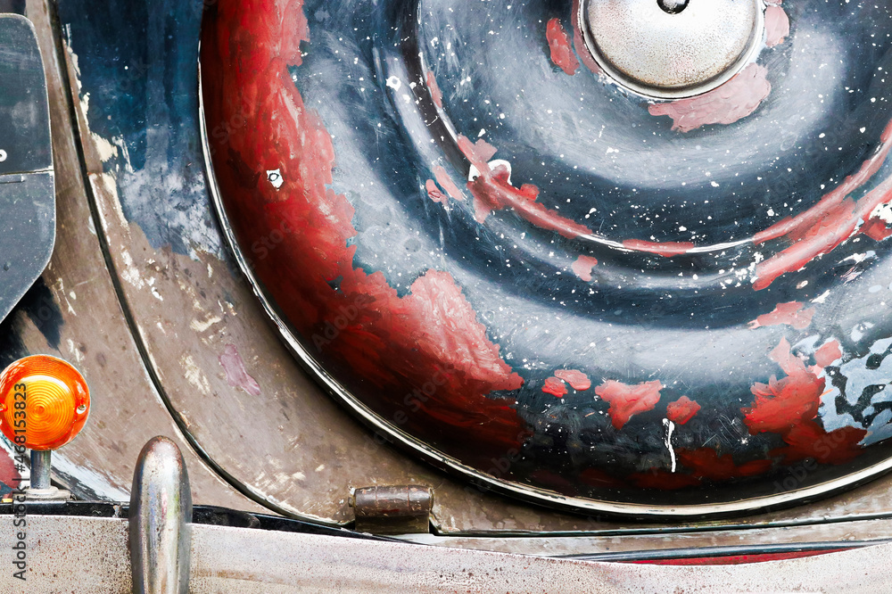 Citroen Traction Avant - Old classic car in restoration rear view, with ...