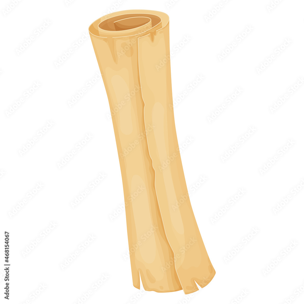 Cartoon parchment roll. Vintage letter, certificate, treasure map or ...