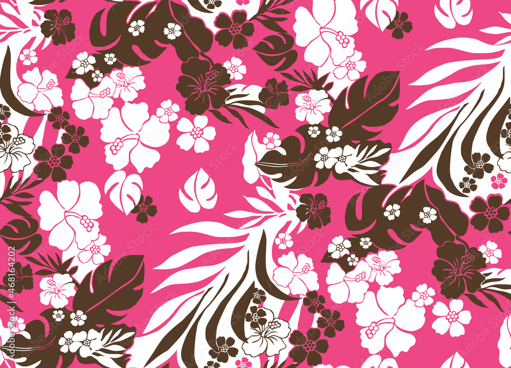 Seamless tiled flower repeat with a rotary spec repeat for print ...