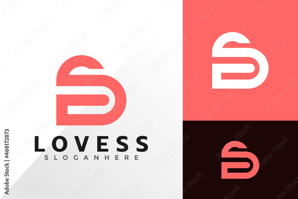 S letter love logo vector design. Abstract emblem, designs concept ...