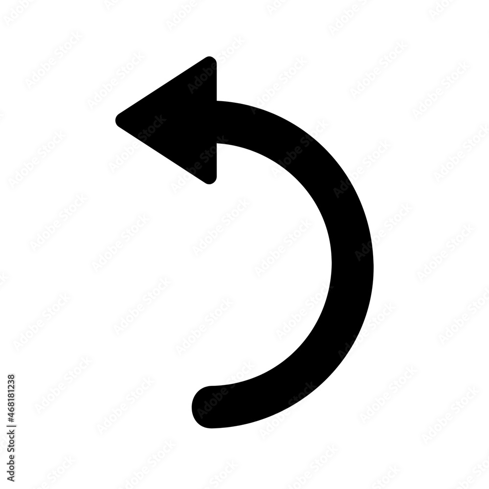 curved back Arrow icon or symbol Stock Vector | Adobe Stock