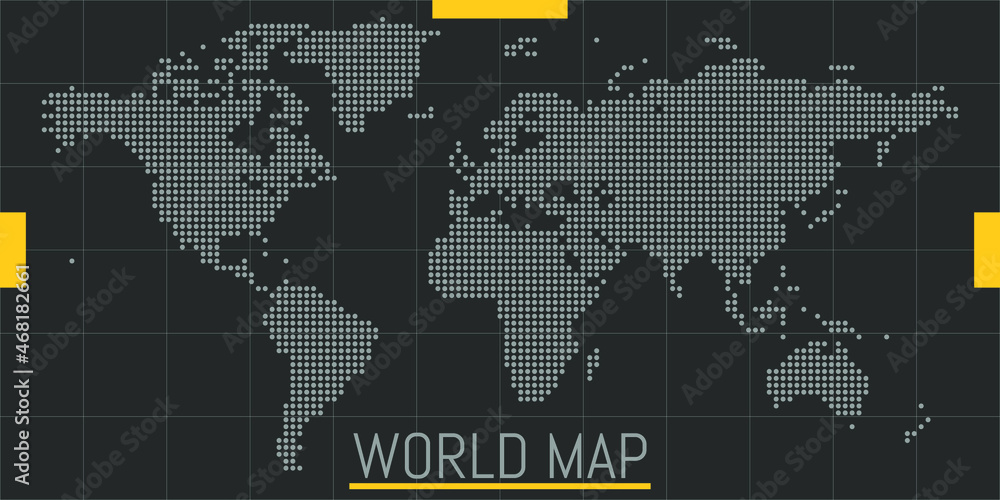 Vector futuristic dotted World map illustration Stock Vector | Adobe Stock