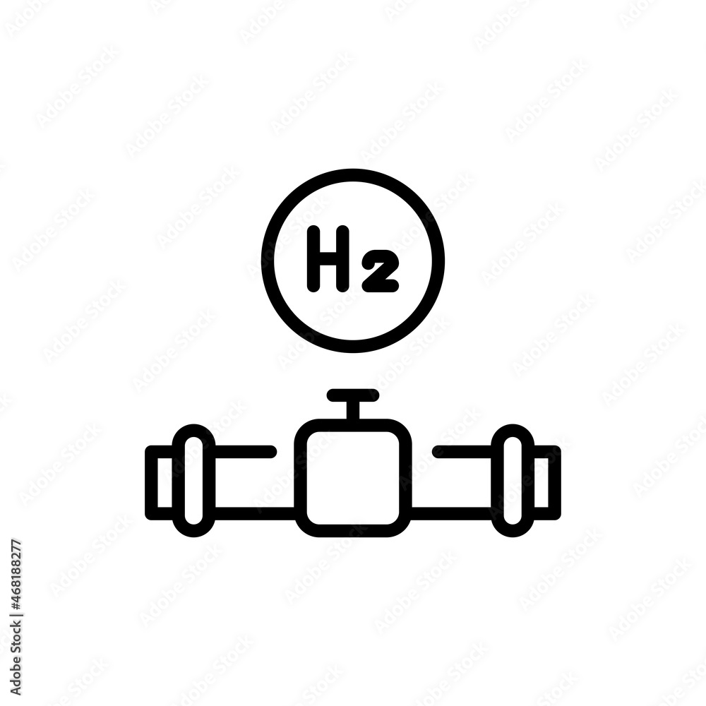 Export and import H2 color line icon. Hydrogen energy. Isolated vector ...