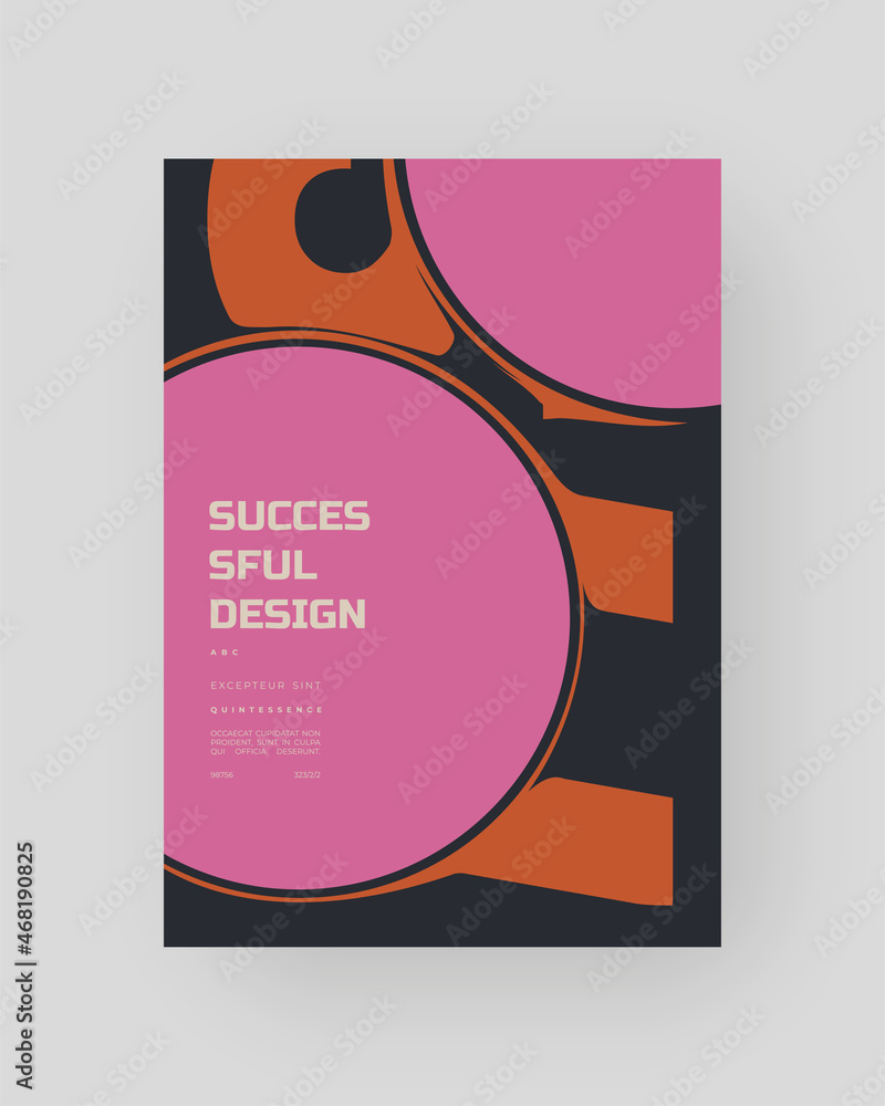 Abstract Poster Design. Minimal illustration on vertical A4 format ...