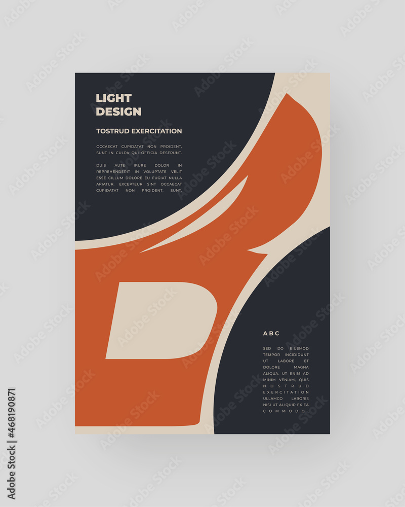 Abstract Poster Design. Minimal illustration on vertical A4 format ...