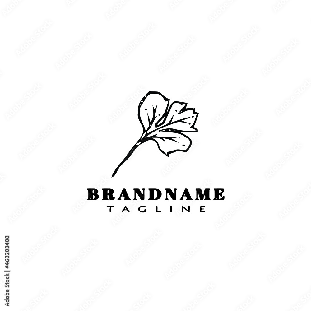 cilantro logo cartoon icon symbol template black isolated vector ...