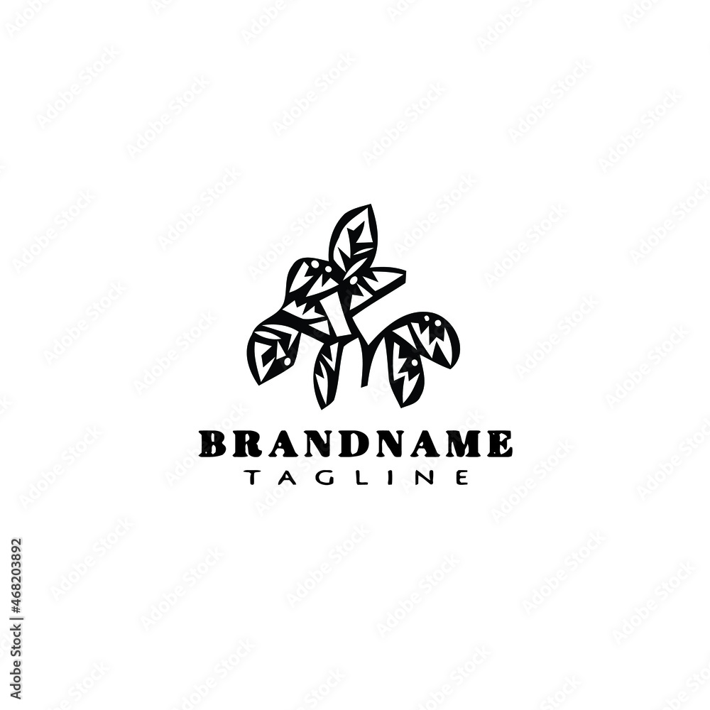 cilantro logo cartoon icon design template black isolated concept ...