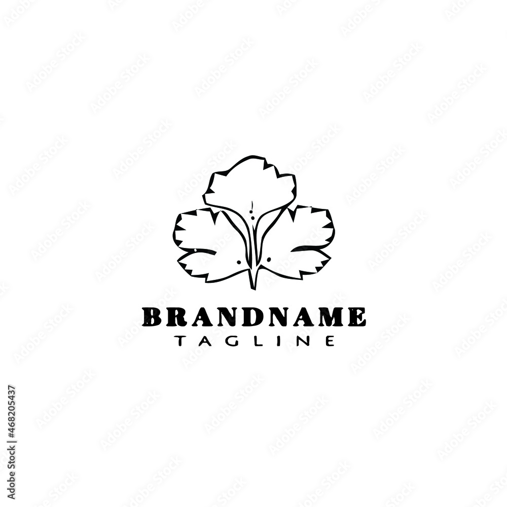 cilantro logo cartoon icon design template black hand drawn vector ...