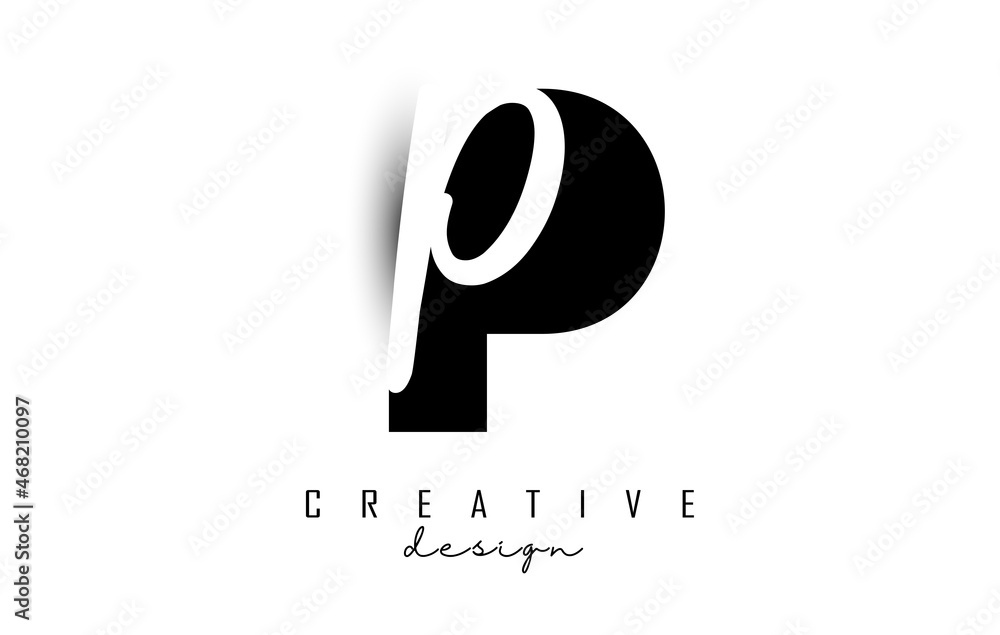Letters Pp Logo with a minimalist design. Letters P and p with ...