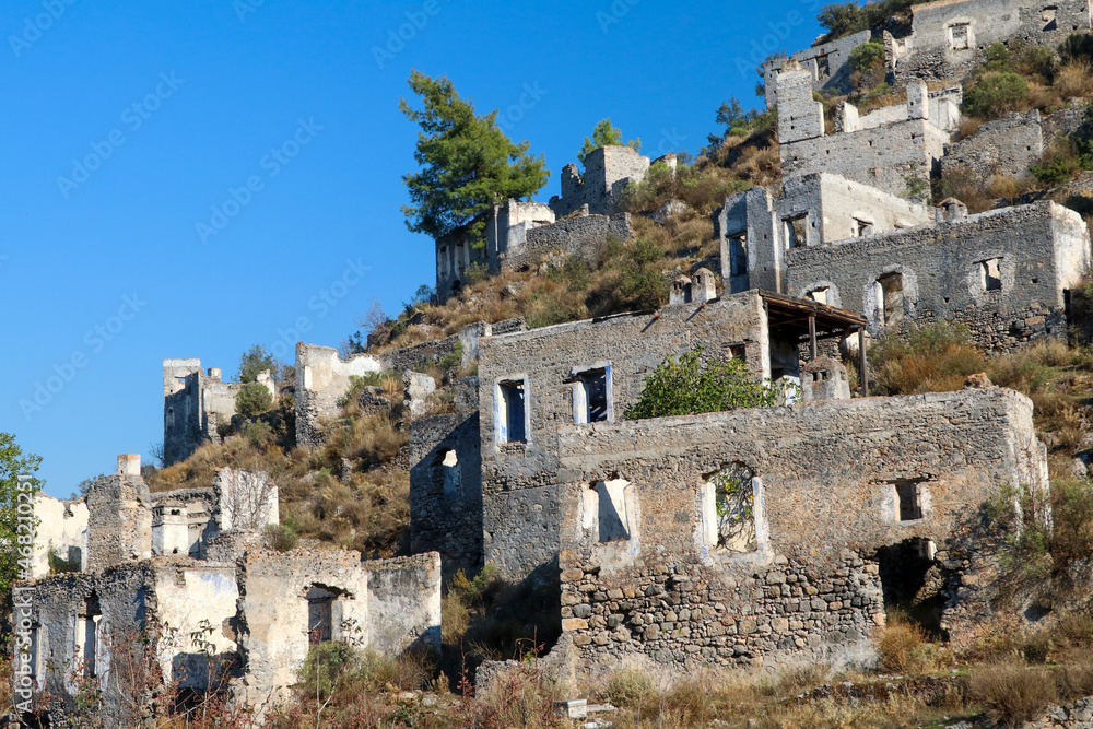 Kayakoy ghost village. Turkey's abandoned houses. The Ghost Town of ...