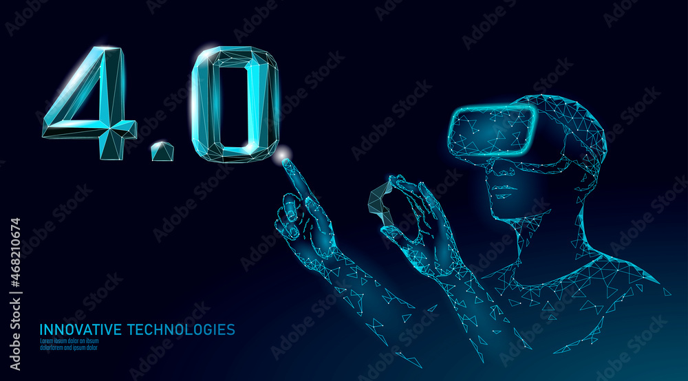 Vetor de Low poly future industrial revolution concept. Industry 4.0 ... Vetor de Low poly future industrial revolution concept. Industry 4.0 ...