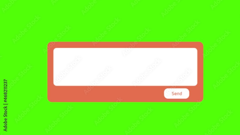 A vector design of a text message space on a green screen background ...