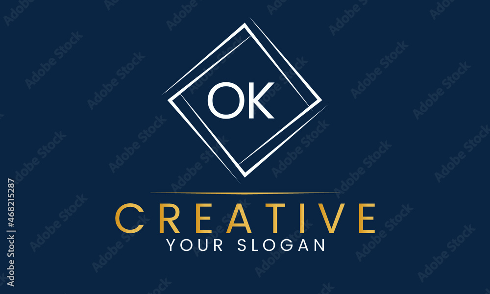 OK Logo Letter design template, Letter OK logo design, Alphabet letters ...