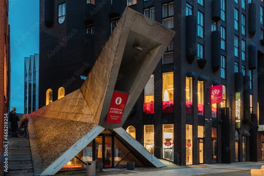 Tallinn, Estonia. Rotermann Aatrium Shop In Historical Rotermann City ...