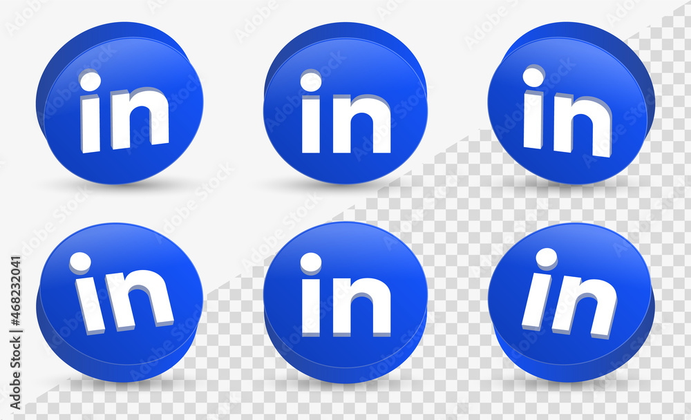 3D Linkedin logo, linkedin circle button icon 3d, popular social media ...