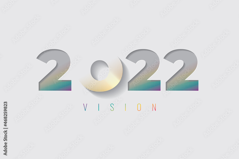 2022 Vision Cut and Fading Numerals Logo with Spectrum and Golden ...